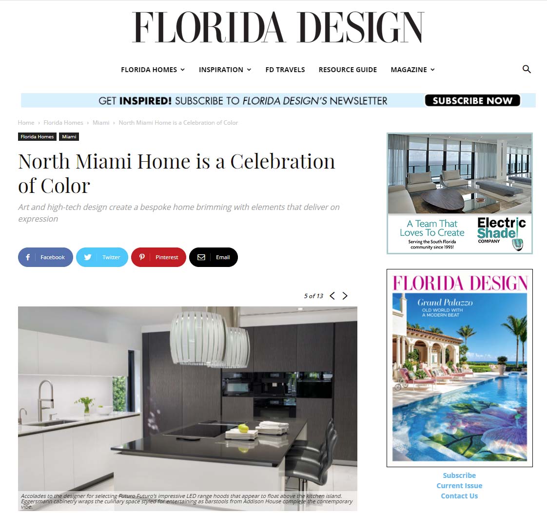 Florida Design Features eggersmann Kitchen in north Miami home